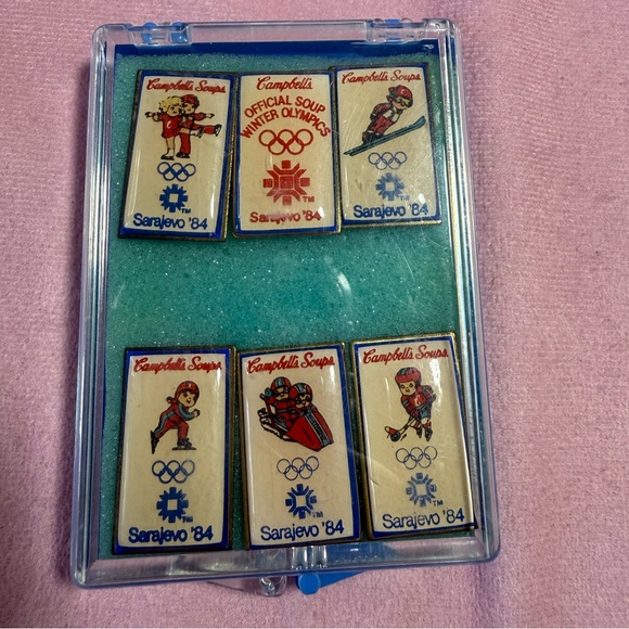 Jewelry | Vintage Campbell Soup 1984 Olympic Pins | Poshmark